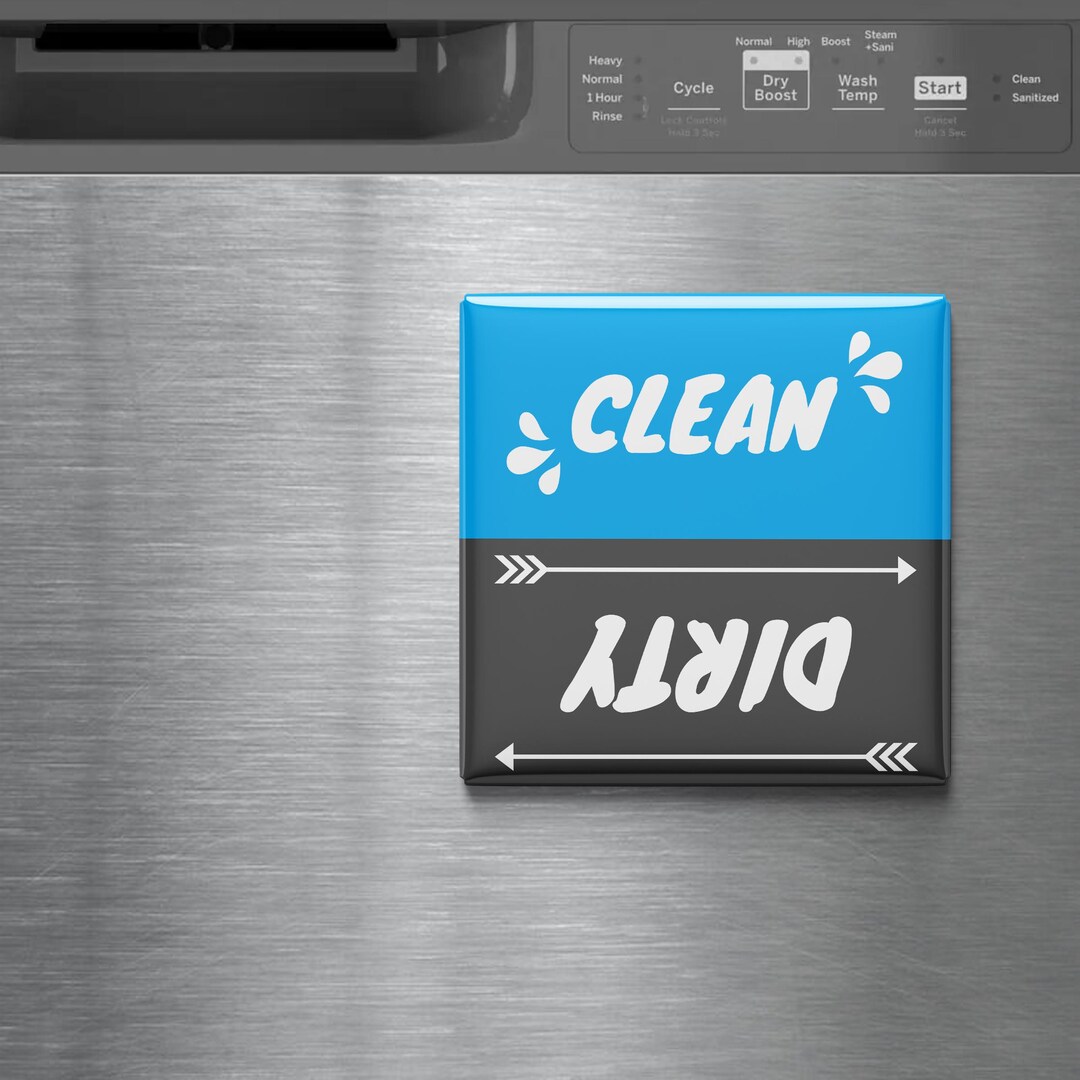 Clean Dirty Dishwasher Magnet | 2x2" Square Dishwasher Sign | Kitchen ...