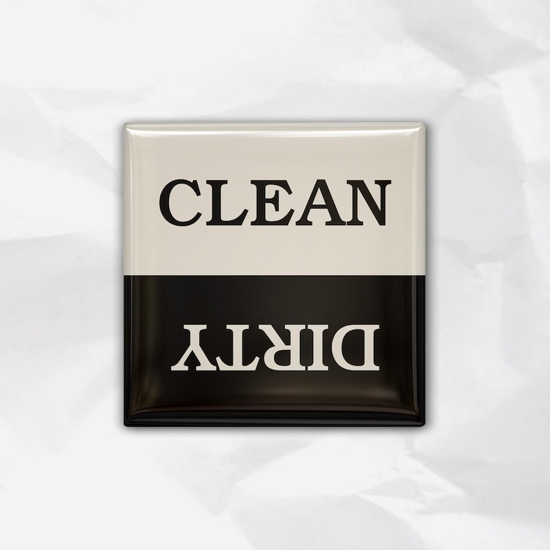 Clean Dirty Dishwasher Magnets | 2x2" Rotating Kitchen Label Sign ...