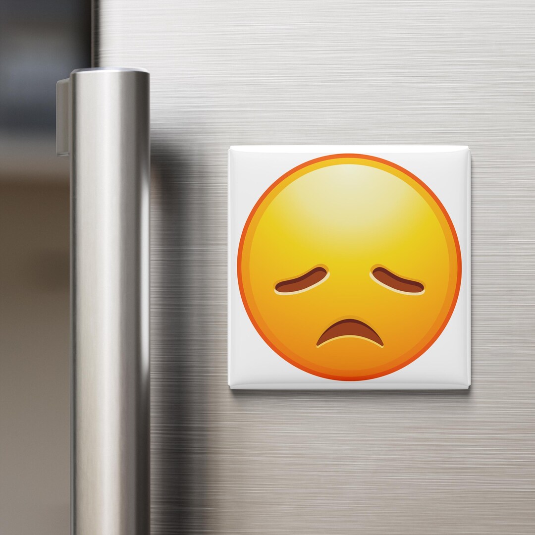 Disappointed Face Emoji Magnet | 2x2" Square Fridge Magnet | Fun ...