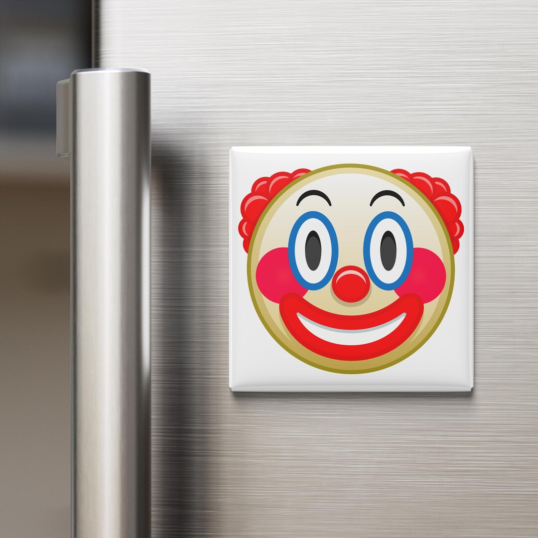 Clown Face Emoji Magnet | 2x2" Square Fridge Magnet | Fun Kitchen Decor ...