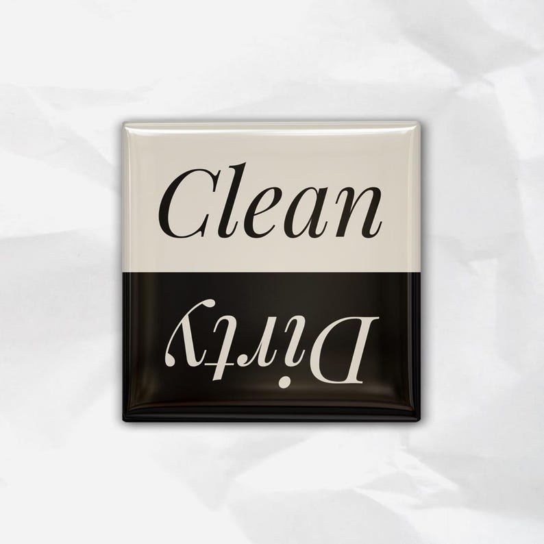 Clean Dirty Dishwasher Magnets | 2x2" Rotating Kitchen Label Sign ...