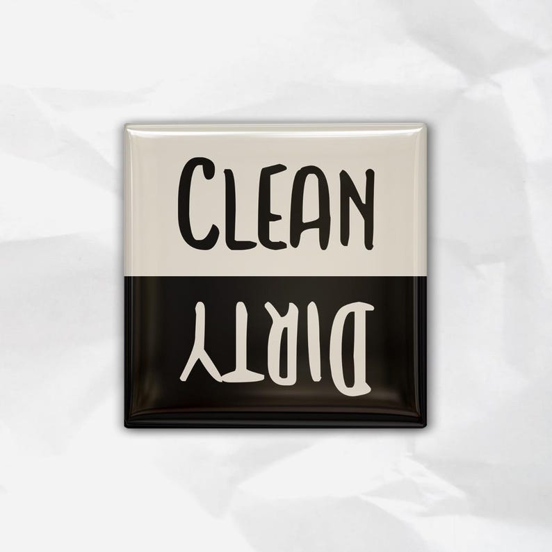 Clean Dirty Dishwasher Magnets | 2x2" Rotating Kitchen Label Sign ...