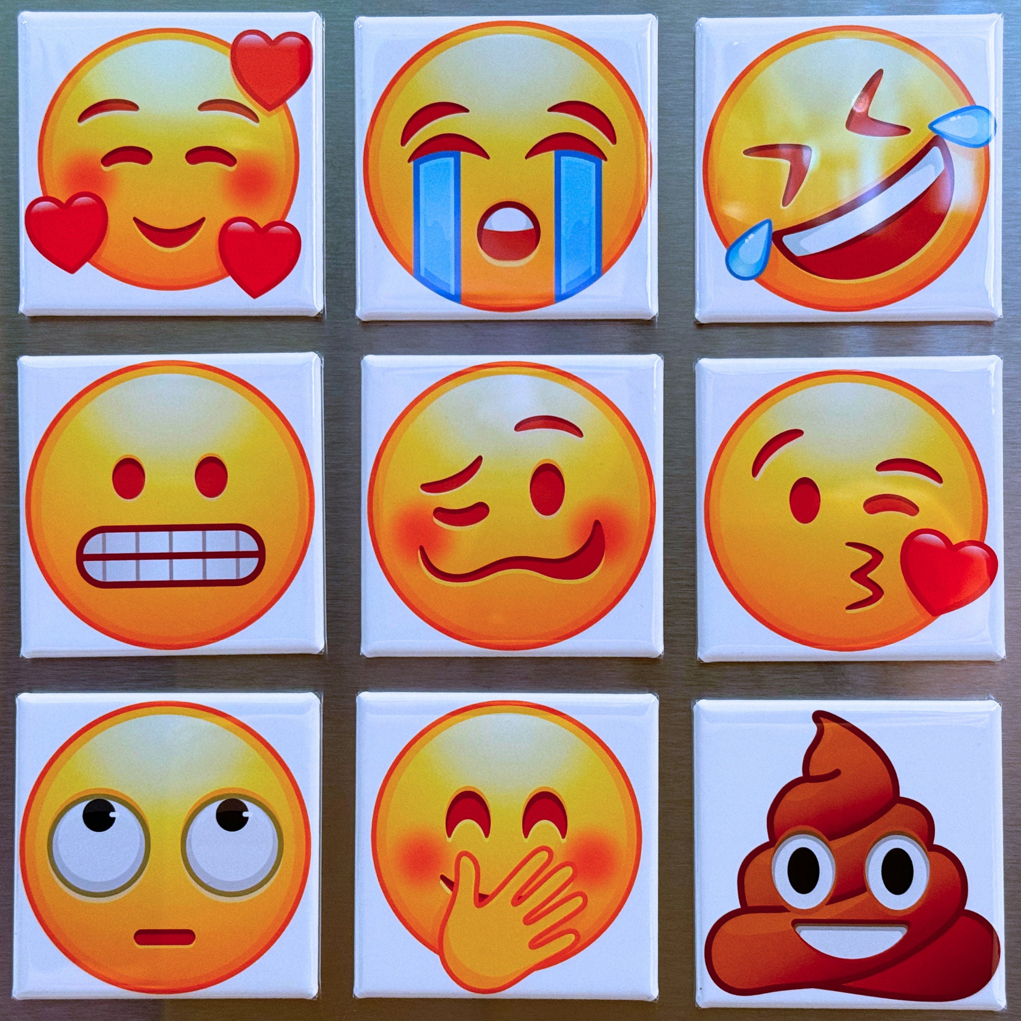 Ios Emoji Magnets | 2x2 Custom Fridge Magnets | Funny Emoticon Faces ...