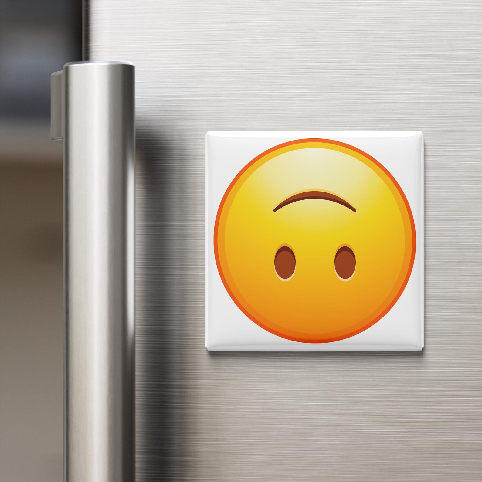 Upside Down Face Emoji Magnet | 2x2" Square Fridge Magnet | Fun Kitchen ...