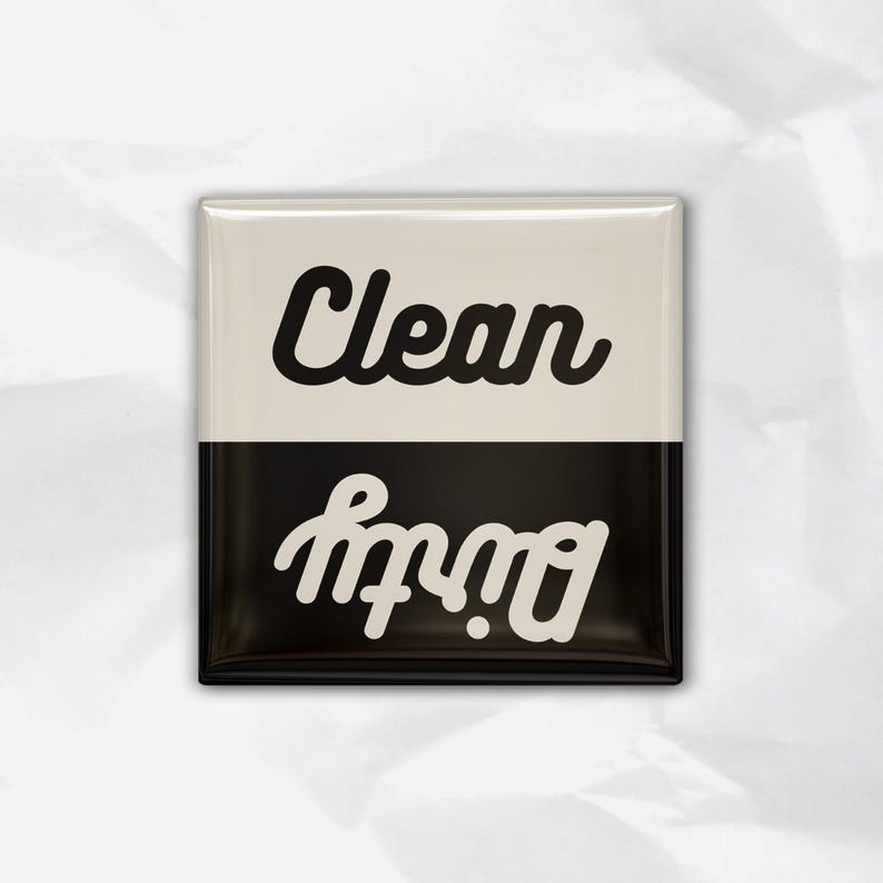 Clean Dirty Dishwasher Magnets | 2x2" Rotating Kitchen Label Sign ...