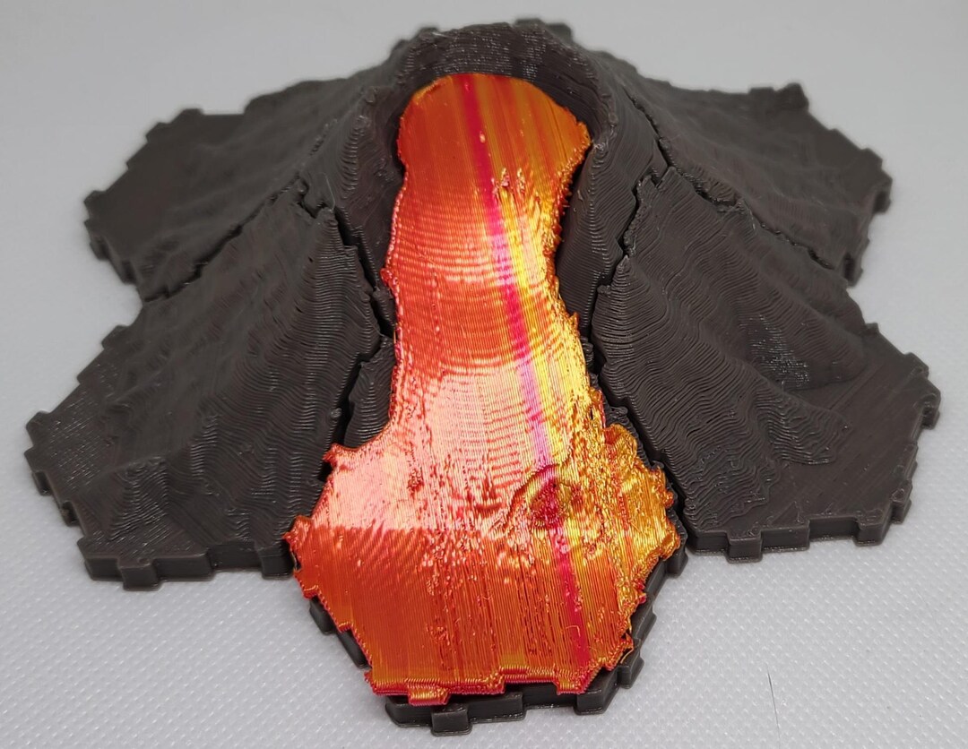 Custom 3d Printed Volcano With Lava Fall for Heroscape - Etsy