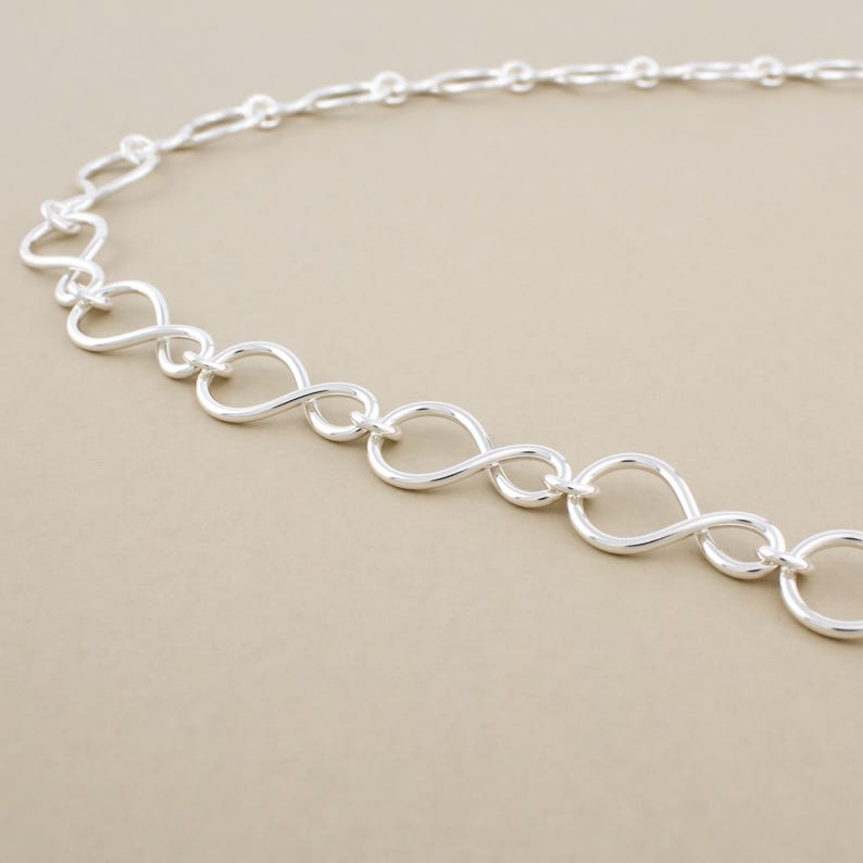 Infinity Link Necklace, Hand-forged Sterling Silver - Etsy