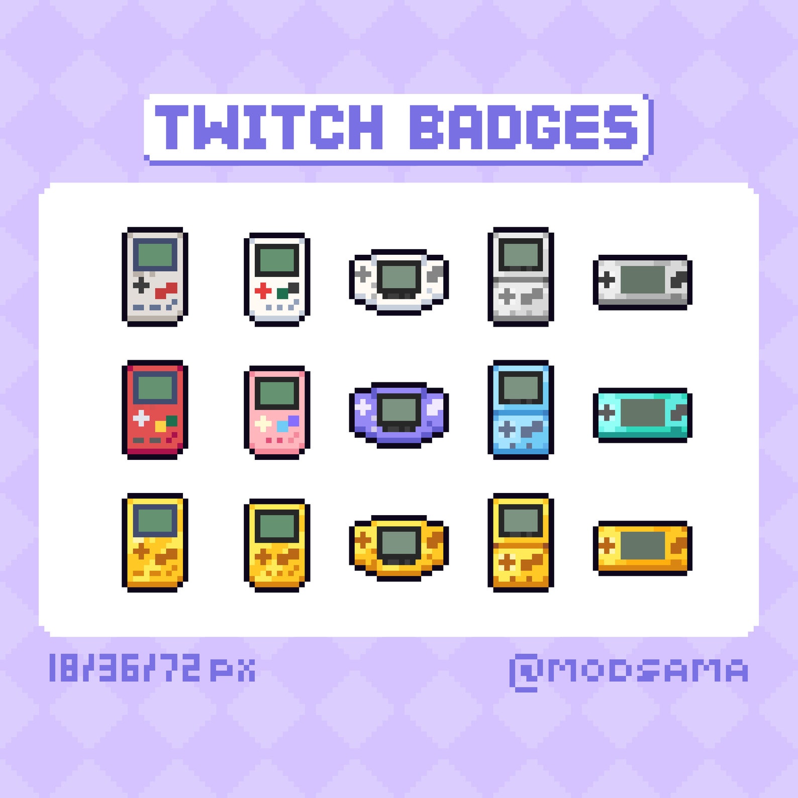 Cute Game Boy Cartoon Pixel Twitch Sub/ Bit Badges - Etsy