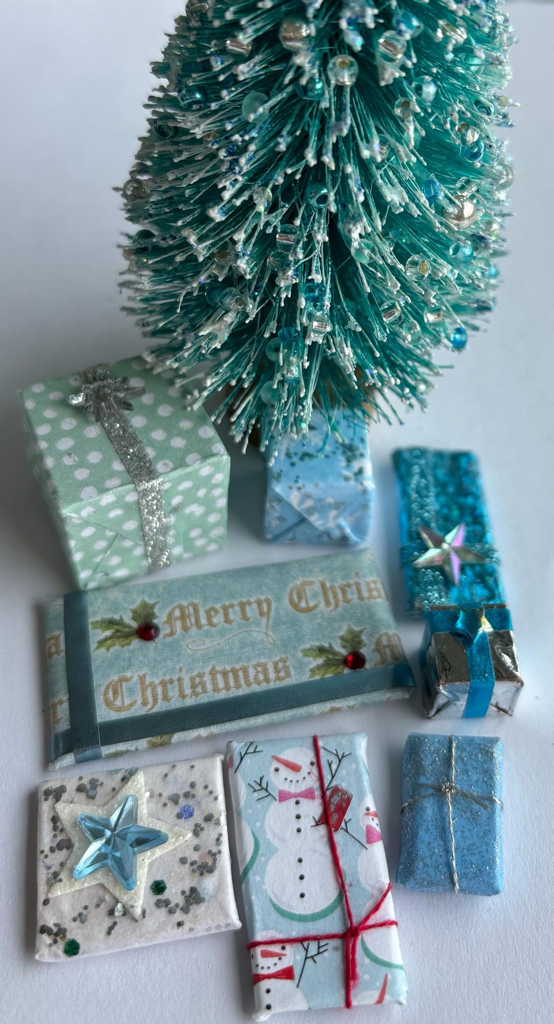 Aqua Christmas Tree, Beachy W/ a Star, Gifts & “tree Skirt” - Etsy