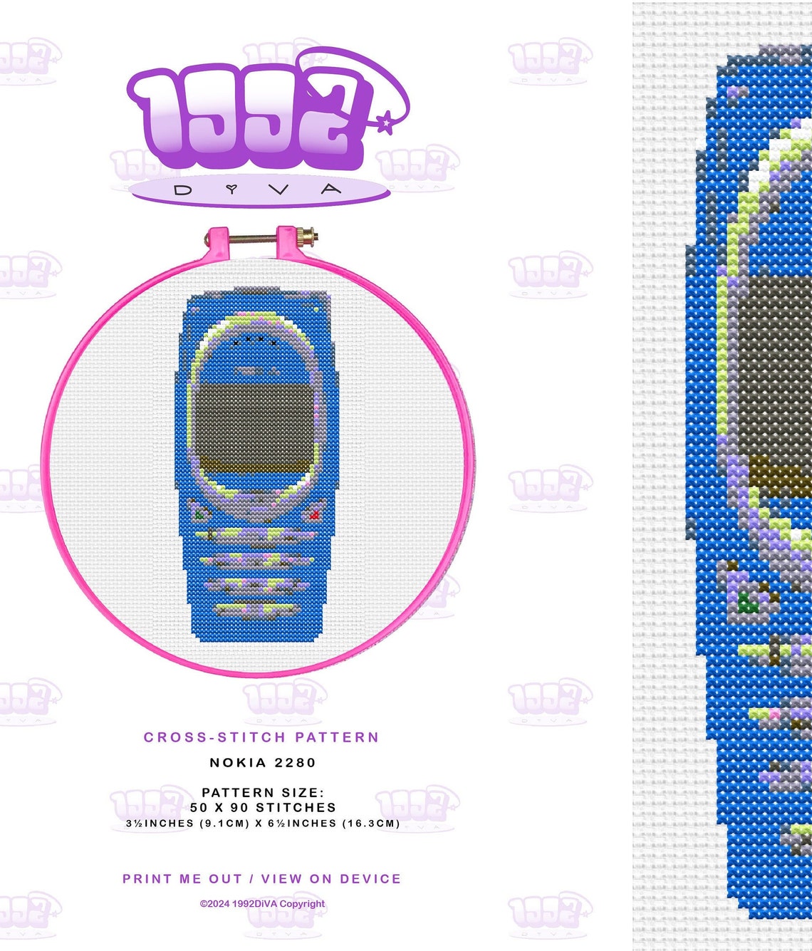Nokia 2280 Cross Stitch Pattern PDF File - Etsy