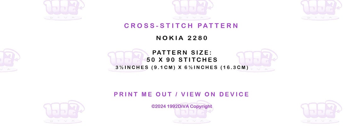 Nokia 2280 Cross Stitch Pattern PDF File - Etsy
