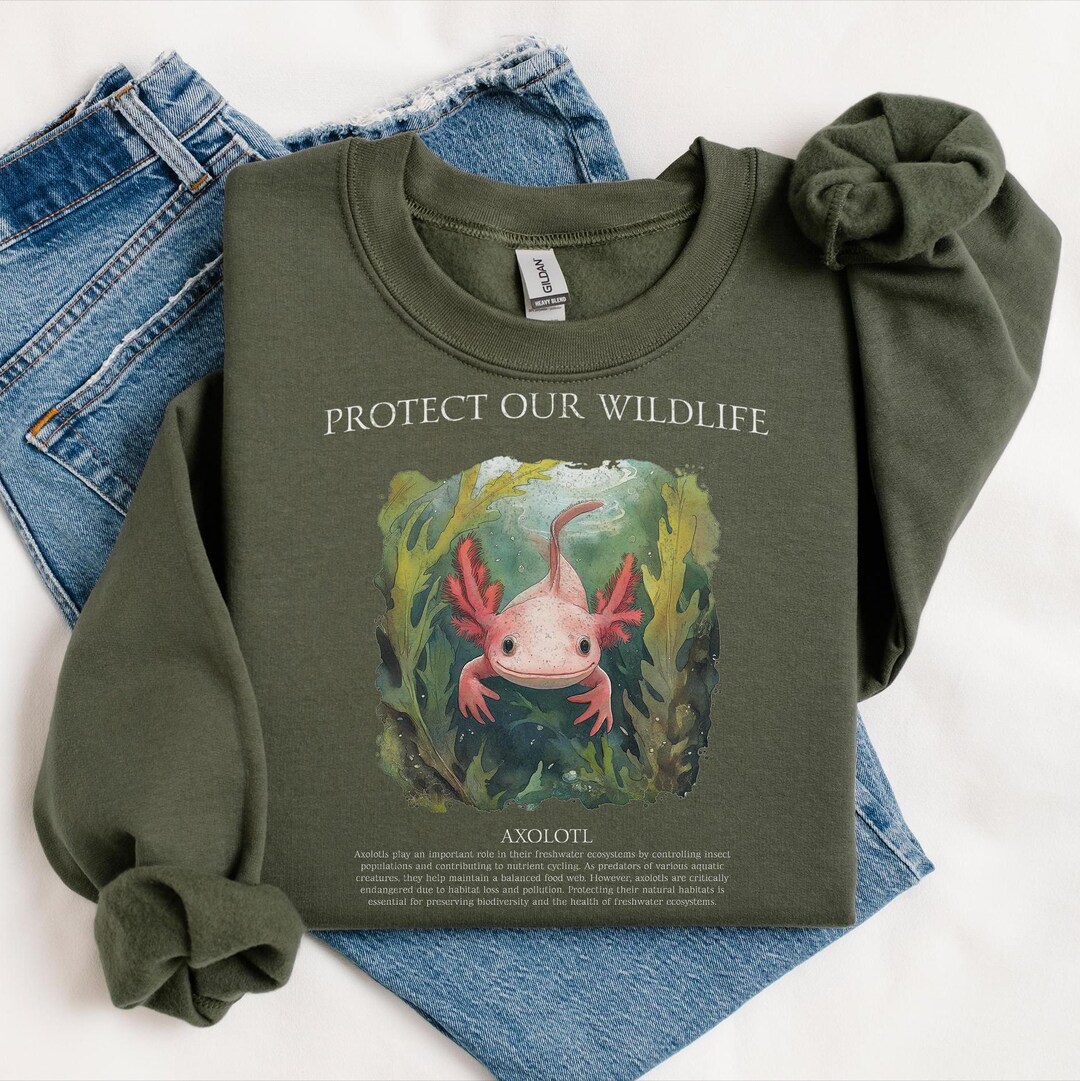 Axolotl Sweater, Axolotl Gift for Axolotl Lover, Retro Wildlife Animals ...