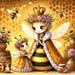 Queen Bee and Princess Illustration for Mother's Day Cards (PDF) - Etsy
