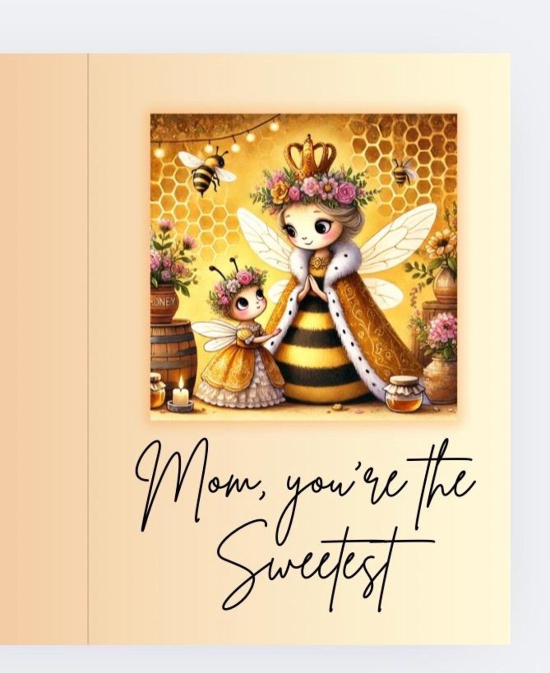 Queen Bee Mother's Day Card: Editable Canva Template (digital) - Etsy