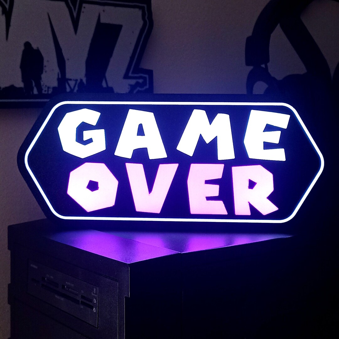 Game Over LED Light Box Decoration - Etsy