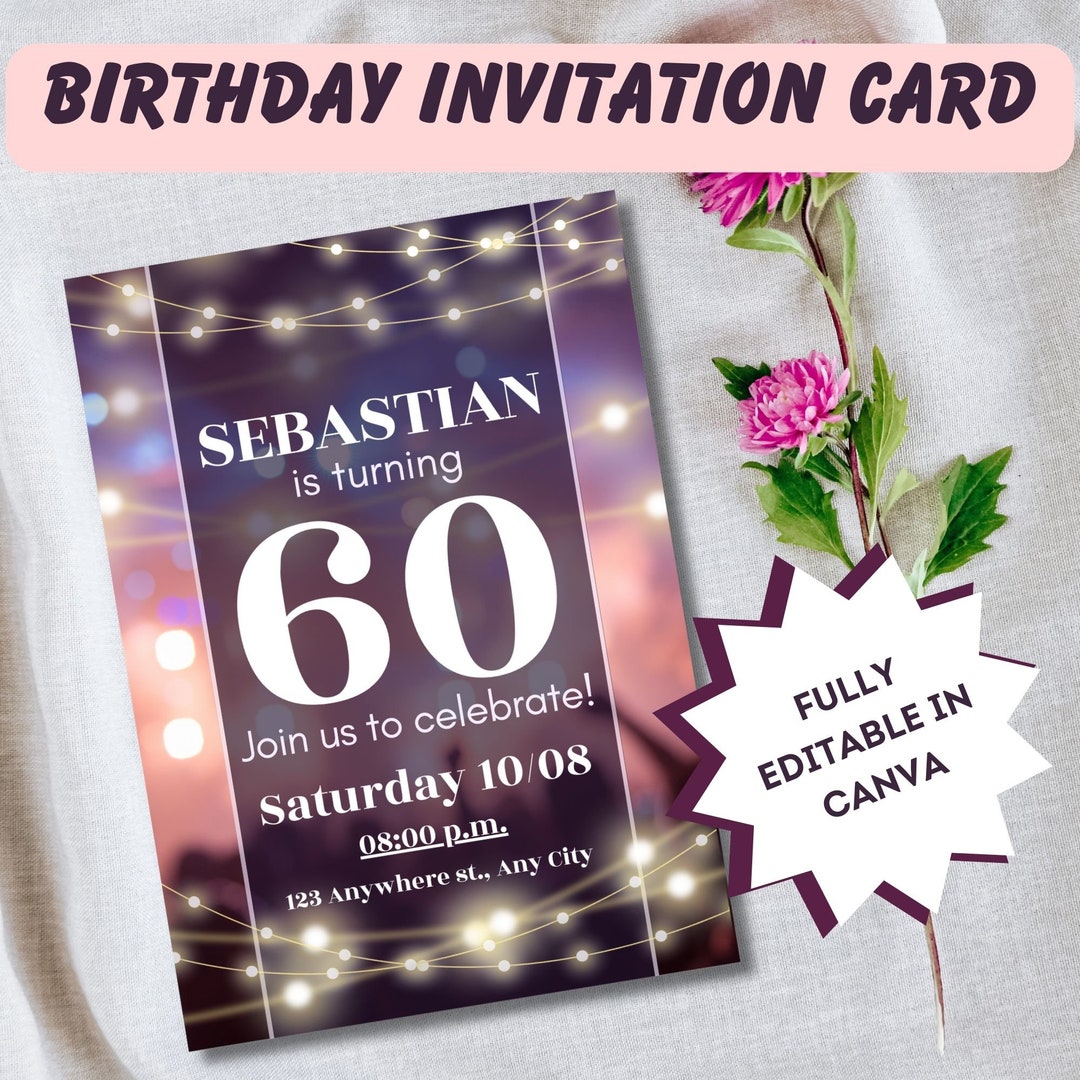 Birthday Invitation E-card | Modern Birthday Card Design | Editable and ...