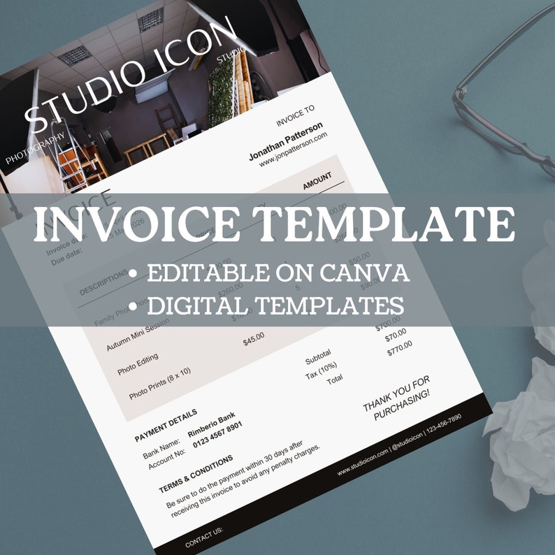 Gray and White Invoice Template Editable Invoice Invoice Form ...