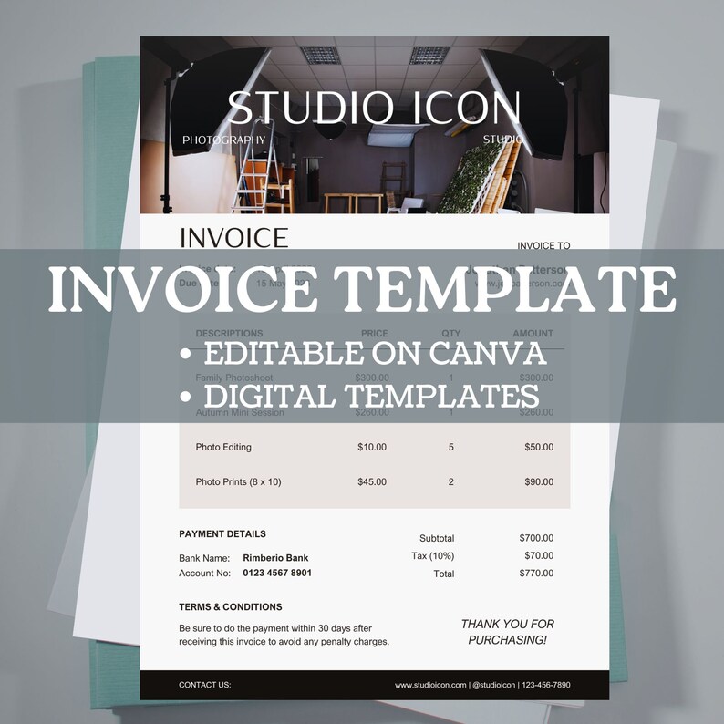 Gray and White Invoice Template Editable Invoice Invoice Form ...