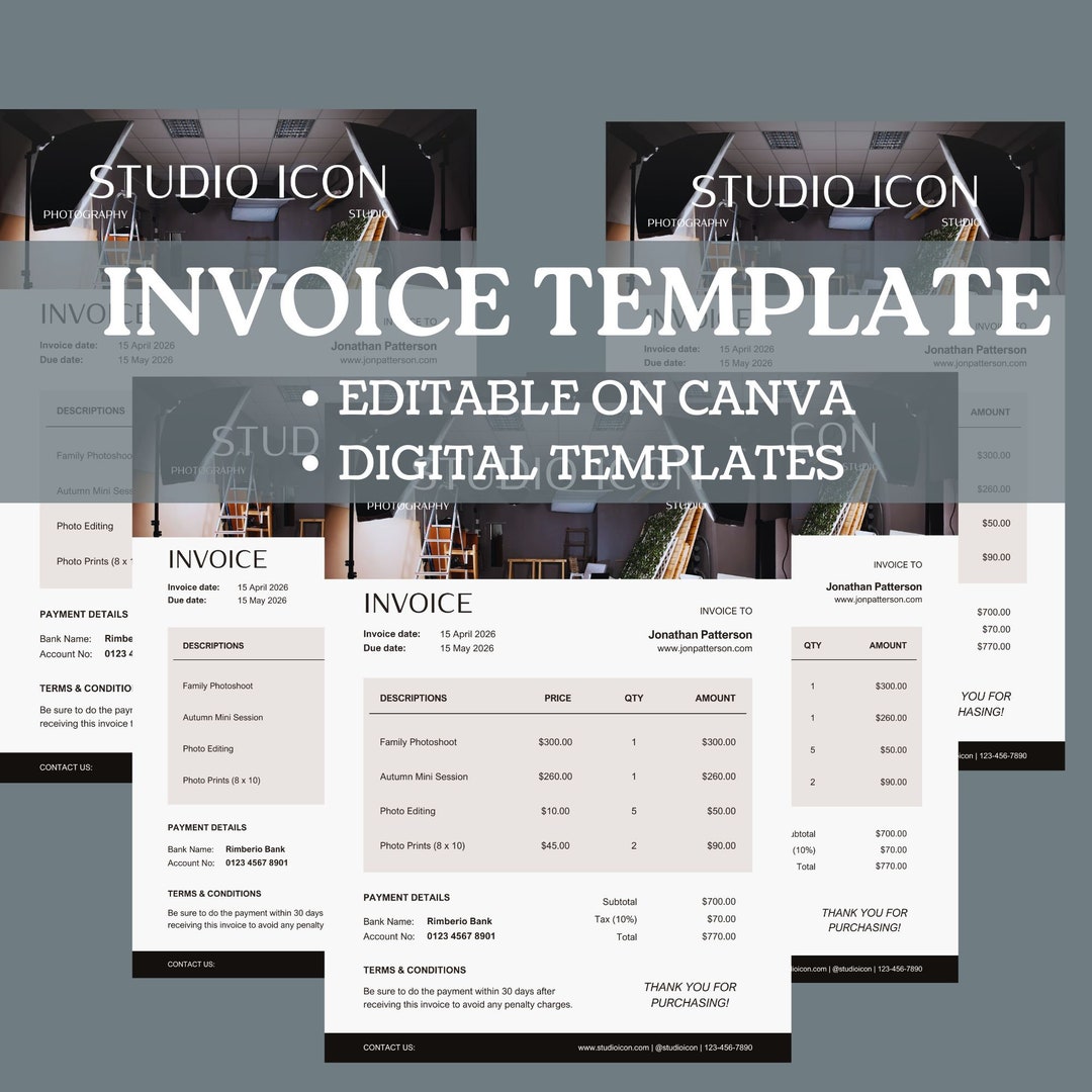 Gray and White Invoice Template Editable Invoice Invoice Form ...