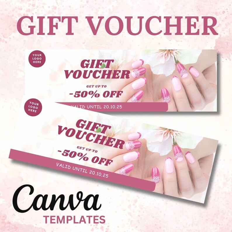 Pink Gift Voucher | Girly Gift Certificate | Gift for Her ...
