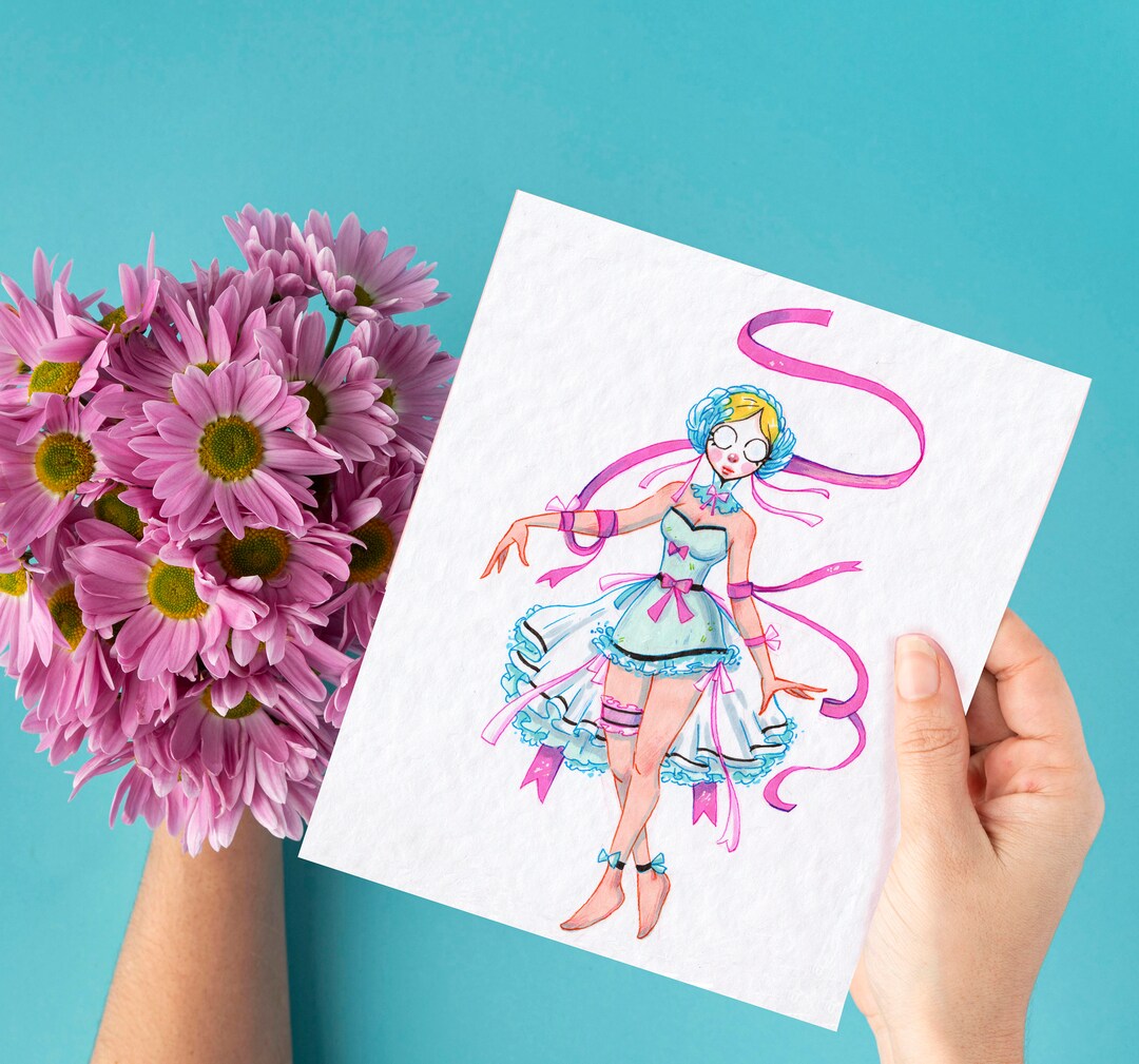Anime Lace Clown Lady Print, Animation Design, Traditional Illustration ...