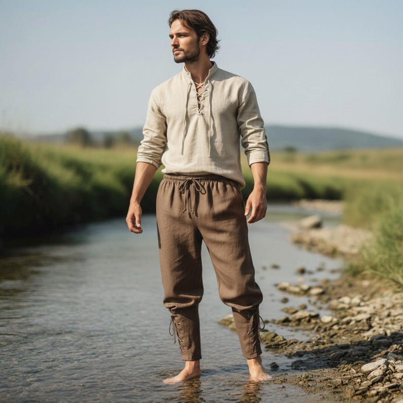 Medieval Knight Clothes Set With Armor: Lacing Shirt Tunic, Pants ...