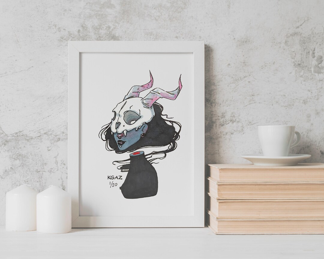 Horn Lady ORIGINAL Artwork, Unique Character Design, Traditional Art ...