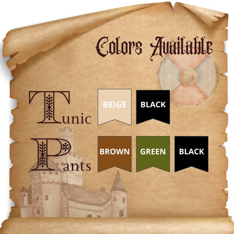 Medieval Knight Clothes Set With Armor: Lacing Shirt Tunic, Pants ...