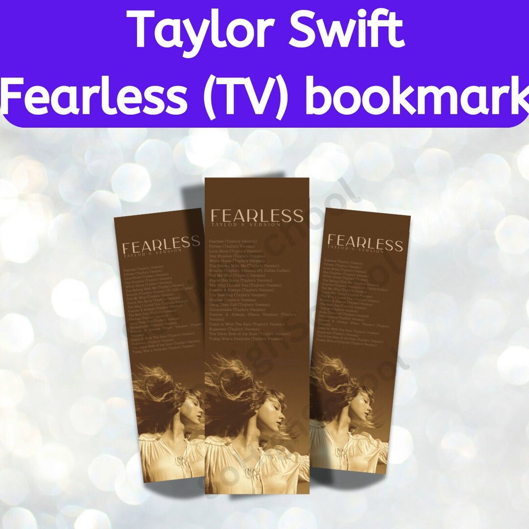 Taylor Swift Fearless taylor's Version Album-themed Bookmark Digital ...
