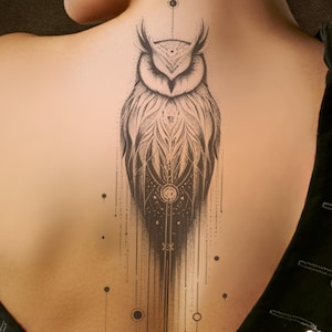 owl back tattoos