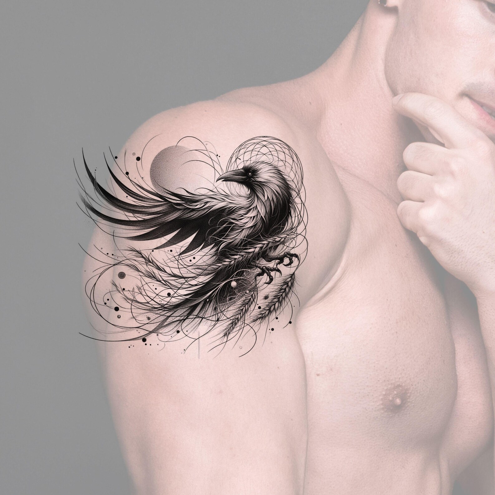 Raven Tattoo - Custom Tattoo Design - Instant Download-printable ...