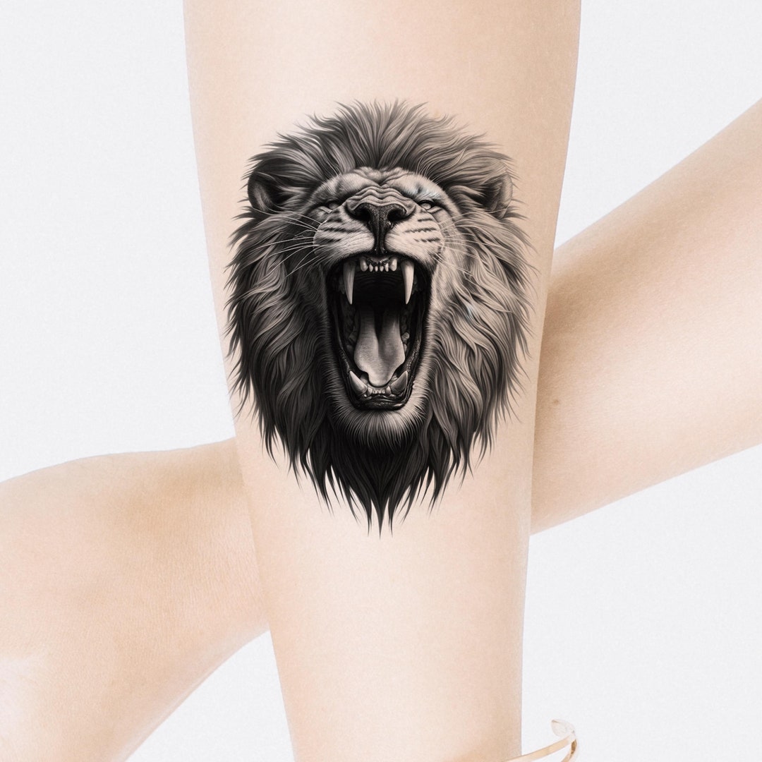 Lion Tattoo Design - Angry Tattoo Design - Custom Tattoo Design ...