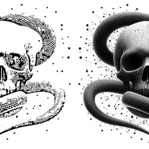 Skull Tattoo Design Snake Tattoo Design Custom Tattoo Design Instant ...