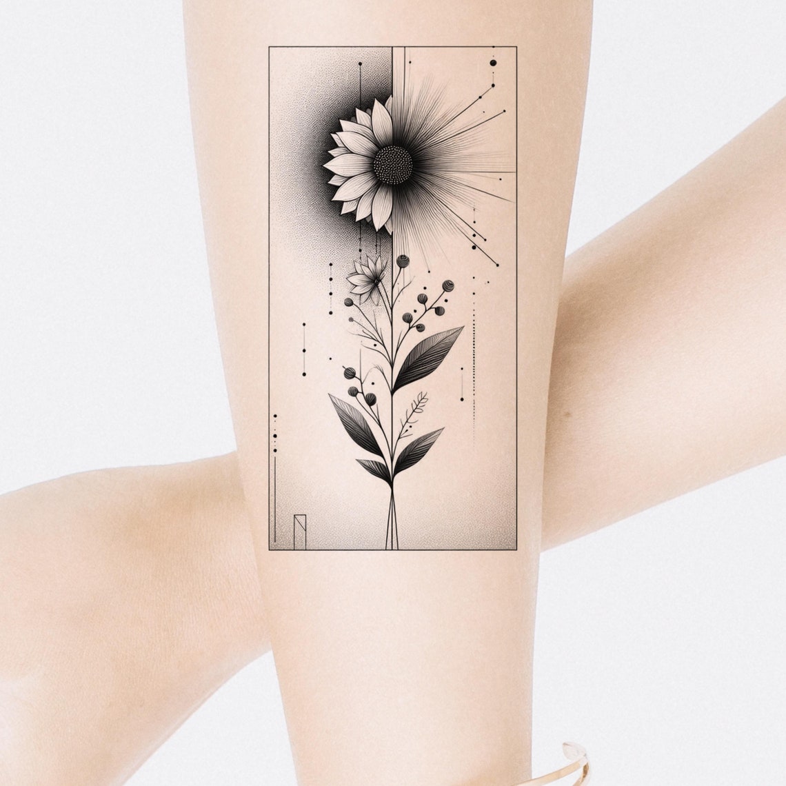 Daisy Tattoo Design - Sun Tattoo Design - Flower Tattoo Design - Custom ...