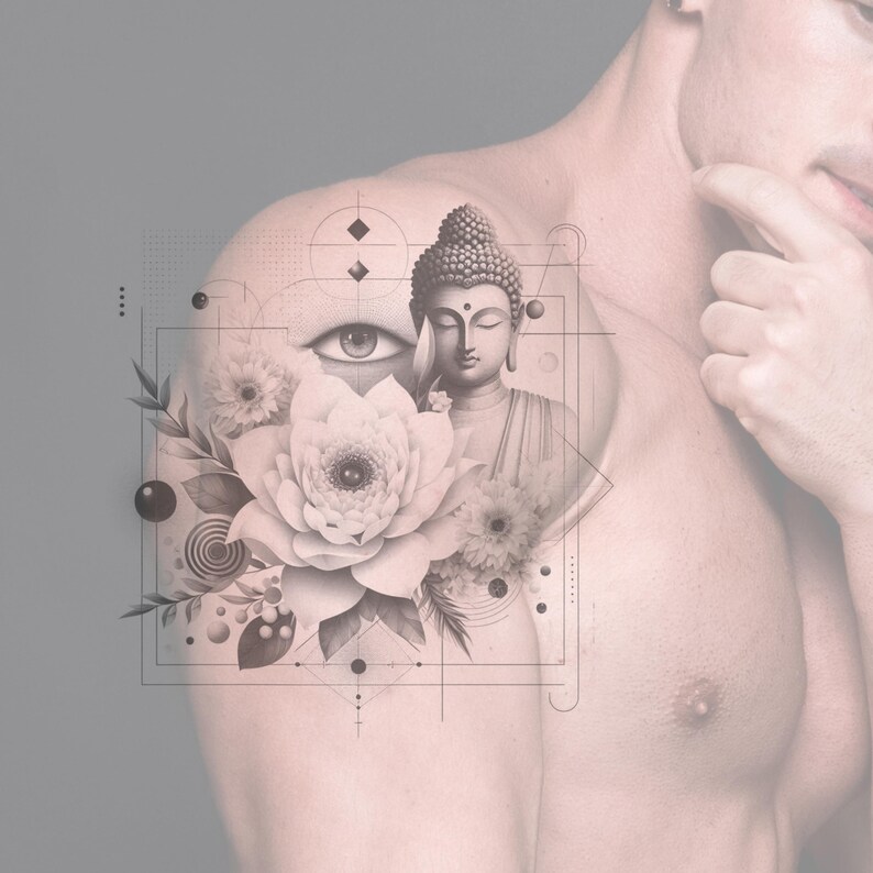 Buddha Tattoo Design - Flower Tattoo Design - Custom Tattoo Design ...