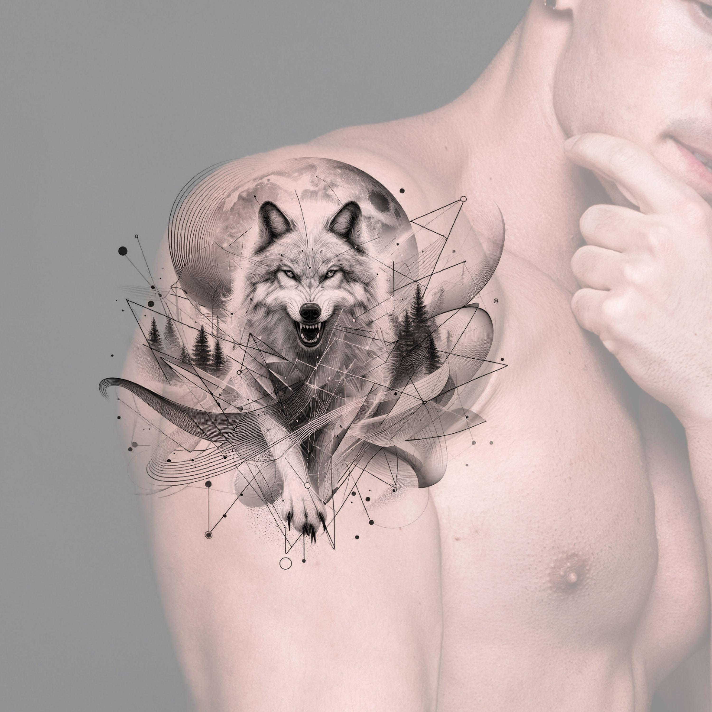 Wolf Tattoo Design - Angry Wolf Tattoo Design - Custom Tattoo Design ...