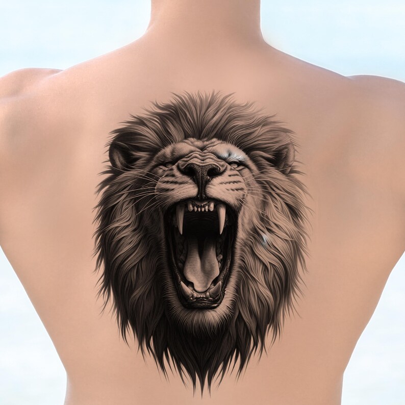 Lion Tattoo Design - Angry Tattoo Design - Custom Tattoo Design ...