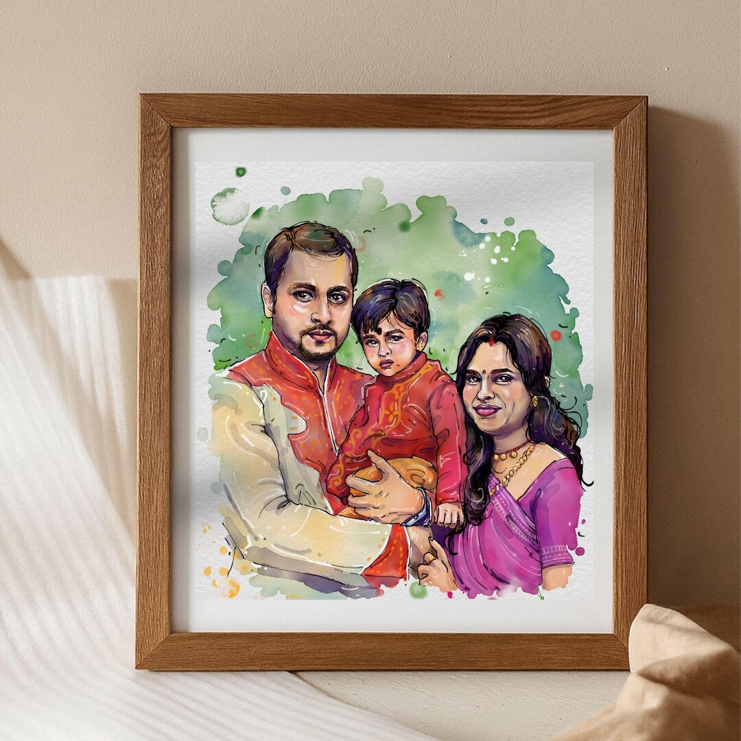 Portrait of 3, Meaningful Personalized Art, Custom Family Painting From ...