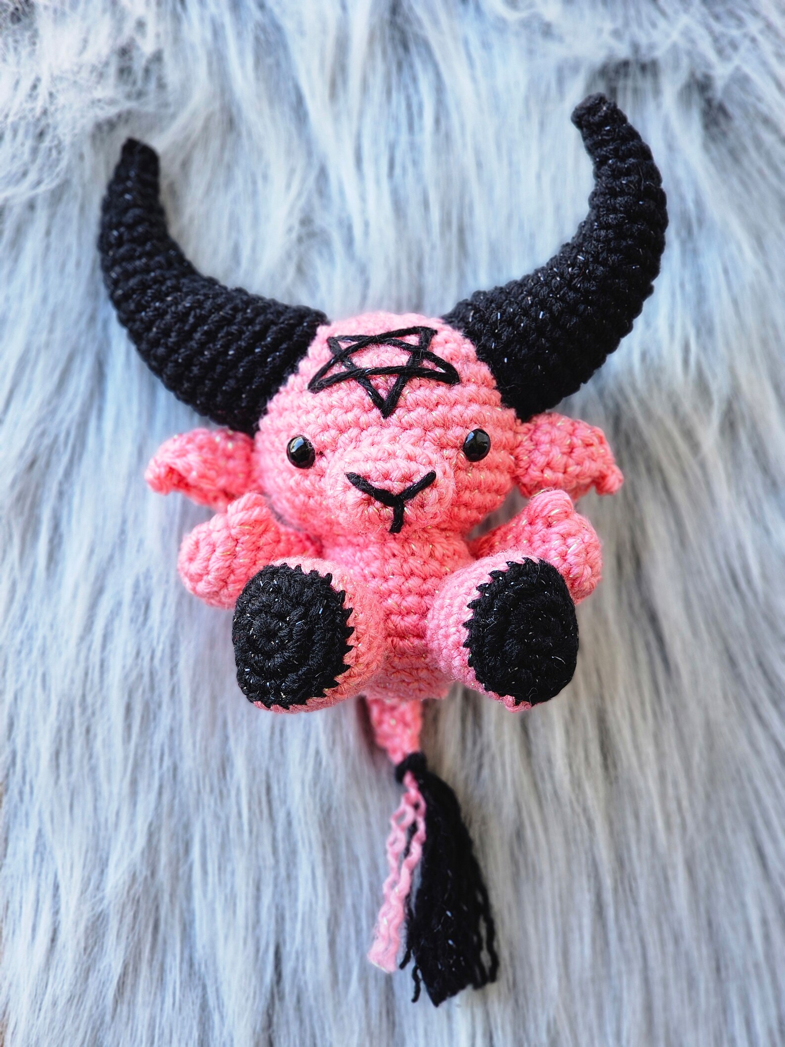 Sprarkly Mini Baphomet Crochet Amigurumi Doll - Etsy