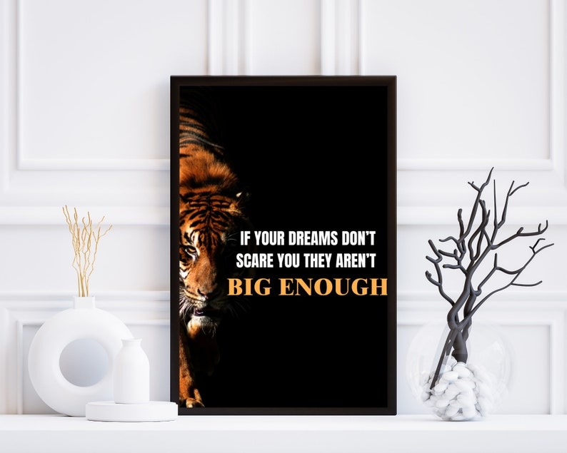 Your Dreams Don't Scare You Wall Art Motivational Canvas Office Wall ...