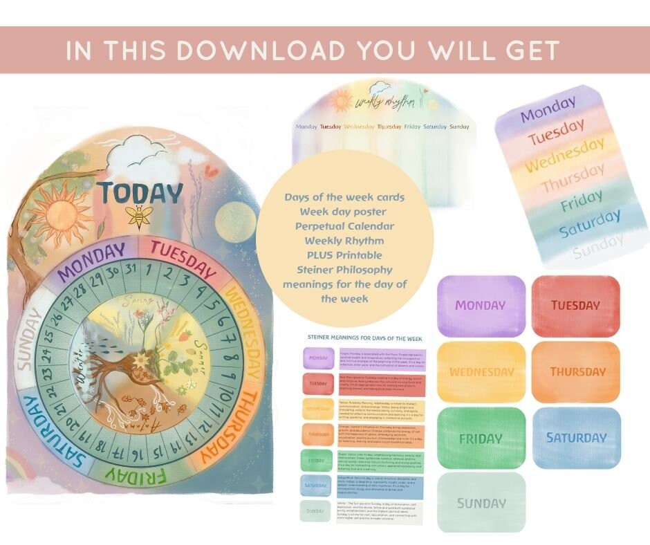 Days of the Week Learning Bundle, Perpetual Calendar, Days of the Week ...