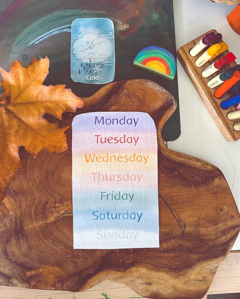 Rainbow Days of the Week Poster, Steiner Waldorf Learning (digital ...