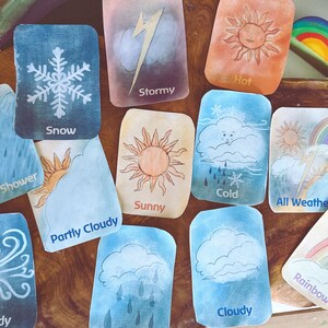 Hand-drawn Weather Flash Cards for Early Years Learning ,printable ...