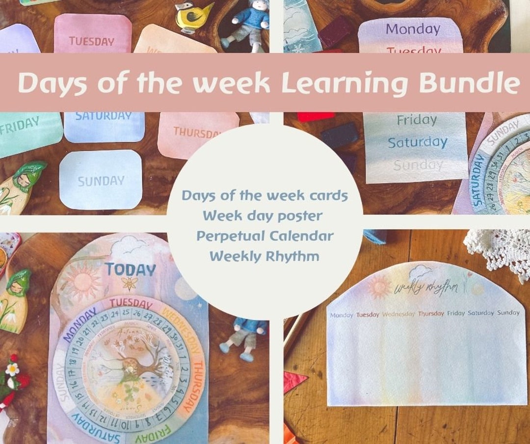Days of the Week Learning Bundle, Perpetual Calendar, Days of the Week ...