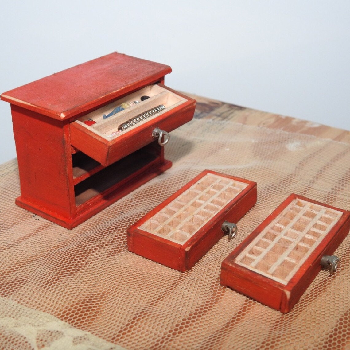 Miniature Red Drawers for Tiny Collections - Etsy