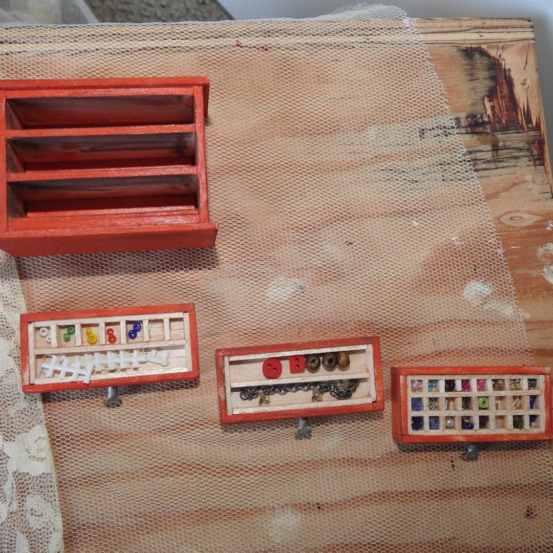 Miniature Red Drawers for Tiny Collections - Etsy