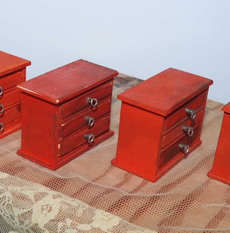 Miniature Red Drawers for Tiny Collections - Etsy