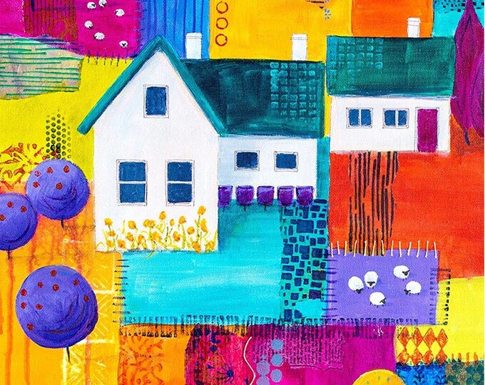 Printed Fabric House Panel 2 - Etsy