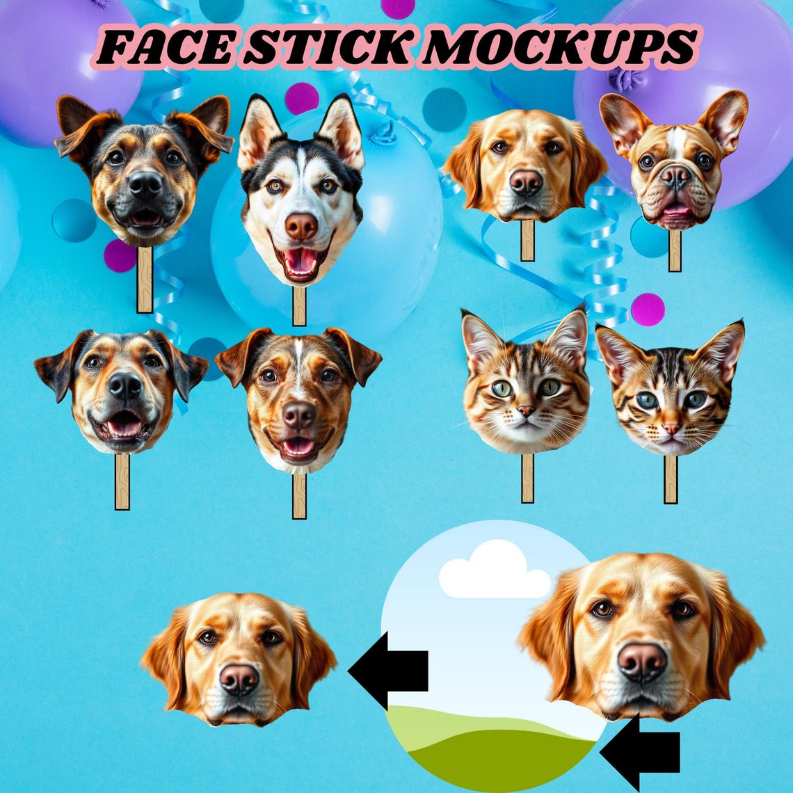 Personalized Face Stick Template - Custom Photo Template for Kids ...