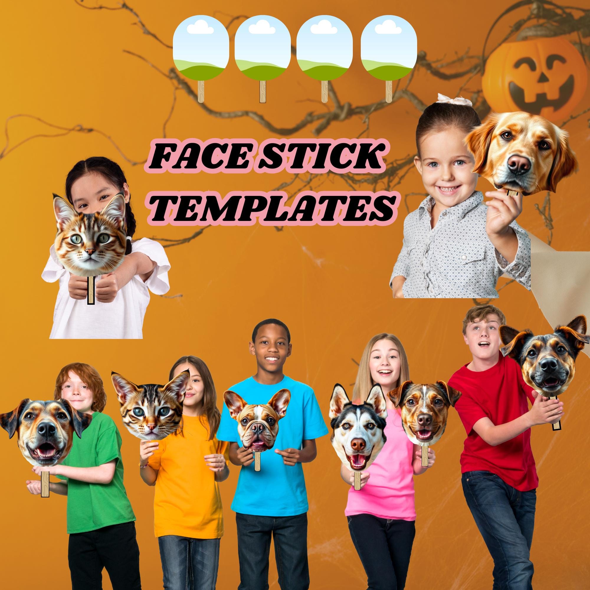 Personalized Face Stick Template - Custom Photo Template for Kids ...